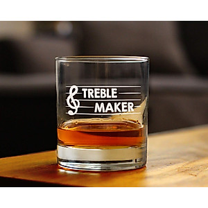 Treble Maker - Whiskey Rocks Glass - Cute Unique Music Teacher Gifts for Musical Men & Women - 10.25 Oz