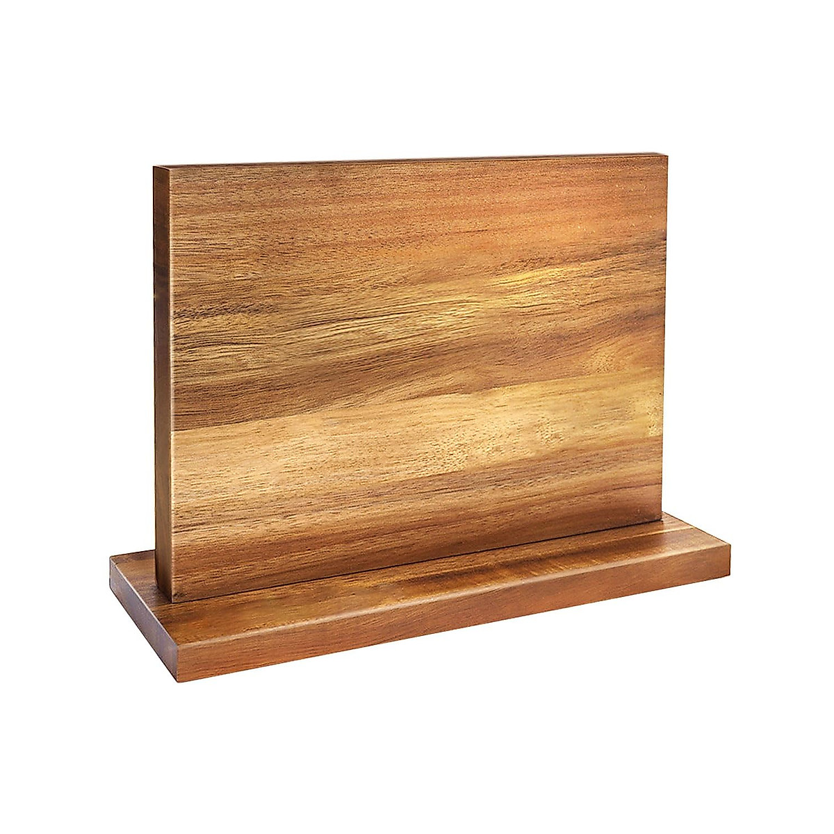 Magnetic Knife Holder Block Rack Double Sided Acacia Wooden Magnetic Knife Display Stand with Strong Enhanced Magnets for Kitchen Knife Counter Multifunctional Storage