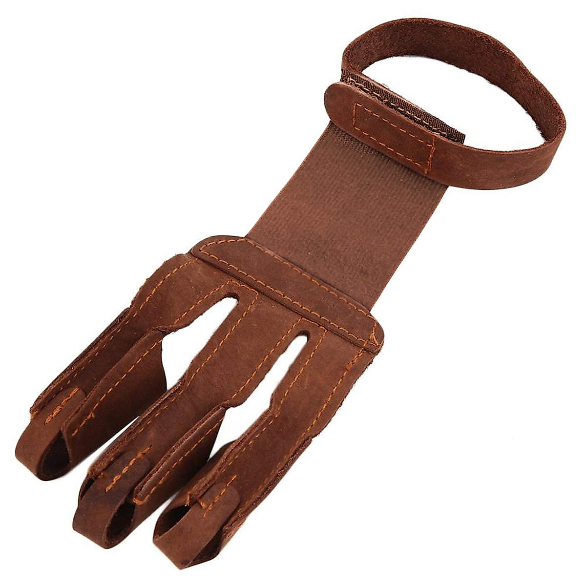 Yuehuam Arm Guard Finger Protective Gloves 3- Finger Design Archery Protect Glove Pull Bow Arrow Archery Shooting Glove Leather Single Glove