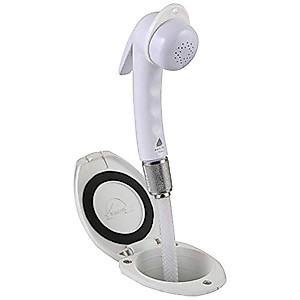 Scandvik 12107P Vertical or Horizontal Recessed Transom Shower, White, Size: Pack of 1