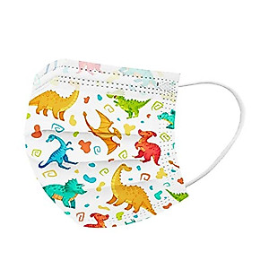 Children's Disposable Face Covering Industrial 3-Layer with Nose Clip,Breathable and Skin-Friendly 50pc (Style 10)