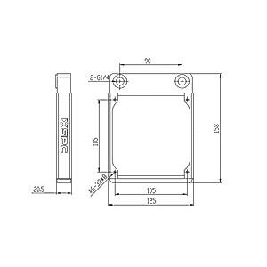 XSPC 5060596650008 XSPC TX120 Ultrathin Radiator - 120mm, Black Black