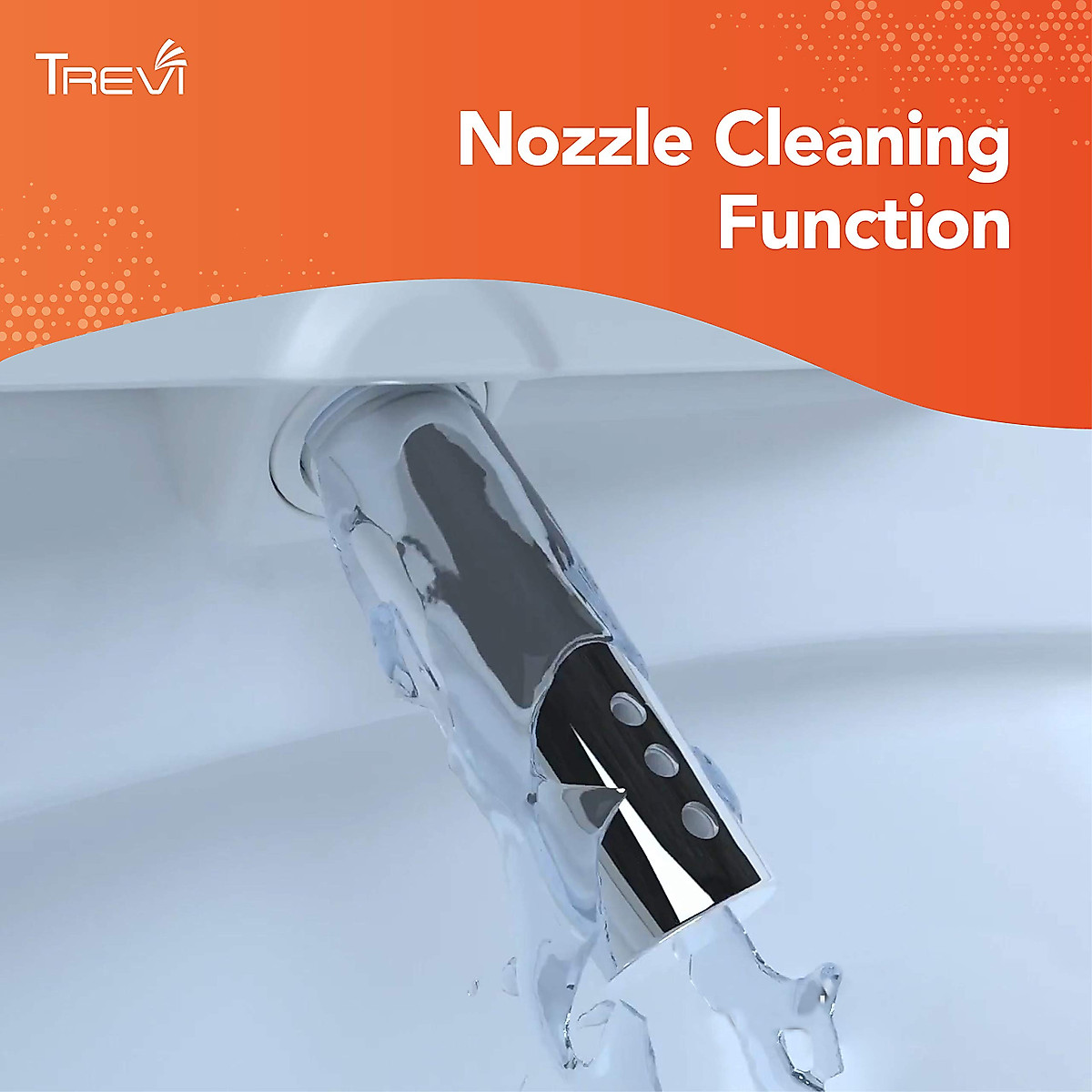 TREVI Bidet Toilet Seat, Elongated White Seat Sleek Design, Warm Air Dryer, Rear & Front Wash, Stainless Steel Nozzle, Nozzle Self-Cleaning, Nozzle Oscillation and Pulse, Korea Made AB210