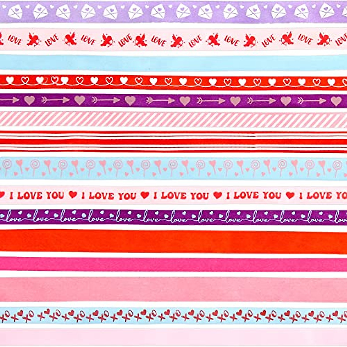 Valentine Heart Ribbons for Gifts Wrapping 15 Rolls Love Heart Ribbons for Craft Valentines DIY Craft Decoration Party Favors Supplies