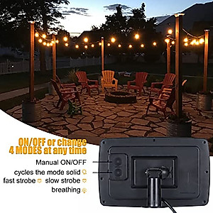 68FT Solar Outdoor String Lights, Commercial Grade Waterproof Solar & USB Powered String Lights with 21+3(Spare) LED Shatterproof Bulbs, for Outside, Garden, Patio, Backyard, 4 Light Modes, 2700K