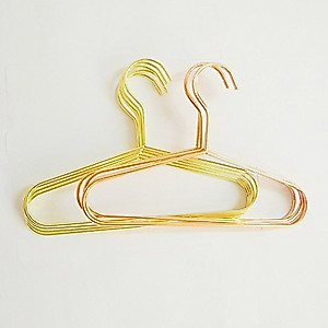 Gazechimp Portable Iron Hanger for Children Durable Fabric Hanger for Babies, Gold, 25.1x17.5cm