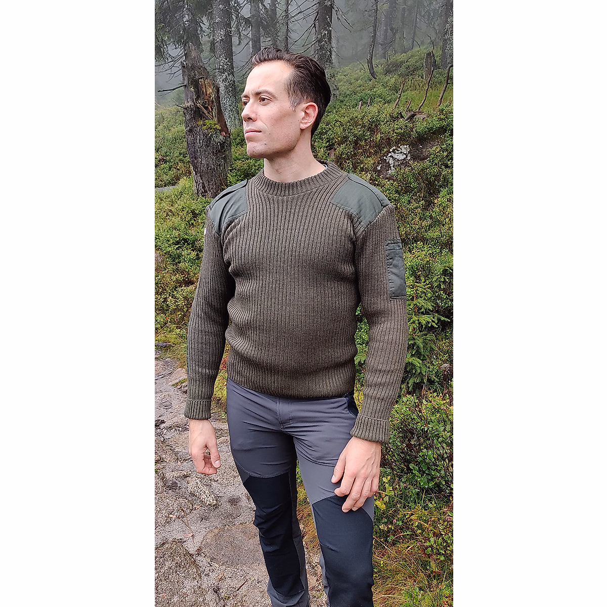 Flanders Fields British Commando Sweater - Military Wool Sweaters Woolly Pully Crew Neck Navy Blue