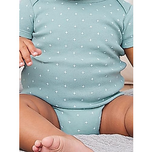 Simple Joys By Carter's Unisex Baby 6-pack Short-sleeve Bodysuit Shirt, Animal/Rainbow/Stripe/Text Print, 3-6 Months US