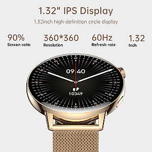 Smart Watch for Women (Make/Answer Call),1.32"HD Screen Smartwatch for Android and iOS Phones Compatible,Fitness Tracker with Heart Rate Sleep Monitor AI Voice digital Waterproof Watch for Women.