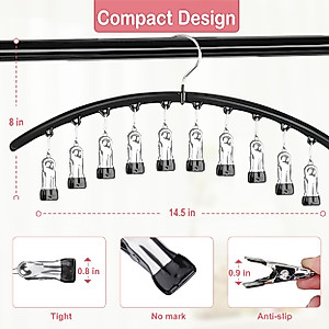 Hat Organizer for Baseball Caps, Hat Hanger 2Pcs with 10 Clips Holds 20 Hats/Leggings/Pants, Closet Organizers and Storage w/Rubber Coated, Leaving No Mark, Space Saving