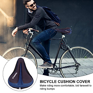 BESPORTBLE 2pcs Bicycle Seat Cover Bike Seat Backrest Gel Bike Covers Cushion Cycling Accessories Pad Cover Silicone Gel Bike Cover Replacement Gel Covers Sponge Cover 3D Thicken Saddle