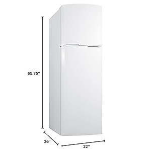 Summit FF946WLHD 8.8 cu.ft. Frost-Free Refrigerator-Freezer with Left Hinge Door In Slim 22" Width for Small Kitchens, White