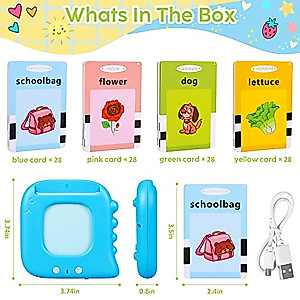 Talking Flash Cards,Kids Toddler Flash Cards with 224 Sight Words,Montessori Toys,Autism Sensory Toys,Speech Therapy Toys,Learning Educational Toys Gifts for Age 1 2 3 4 5 Years Old Boys and Girls