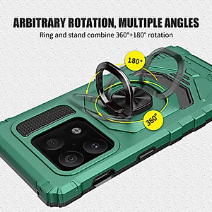 Ailiber Compatible with OnePlus 10 Pro Case, 1+ 10 Pro Case with Screen Protector, Ring Kickstand for Magnetic Car Mount, Heavy Duty Shockproof Protective Rugged Phone Cover for One Plus 10 Pro-Green