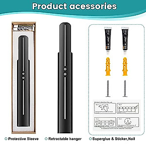 Vaselin Invisible Clothes Drying Rack, Retractable Clothes Drying Rack, Wall Mounted Clothes Drying Rack, for Laundry Room Space 13.7 x 1.85x 0.51inches