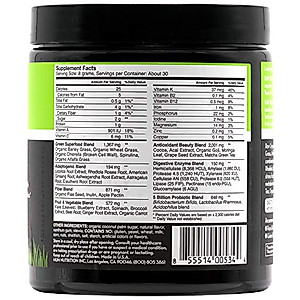 HUM Raw Beauty Greens Superfood Powder - Vegan Probiotic Powder with Adaptogens + Digestive Enzymes - Promotes Glowing Skin, Natural Energy & Healthy Metabolism - Chocolate Mint (30 Servings)