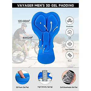 Men's Mountain Bike Shorts 3D Padded Bicycle MTB Shorts Loose-fit Lightweight MTB Cycling Shorts (Khaki-XL)