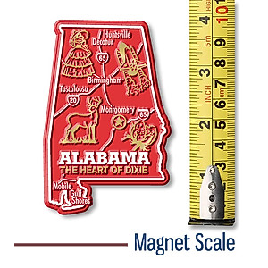 Alabama Giant State Magnet by Classic Magnets, 2.5" x 3.8", Collectible Souvenirs Made in The USA
