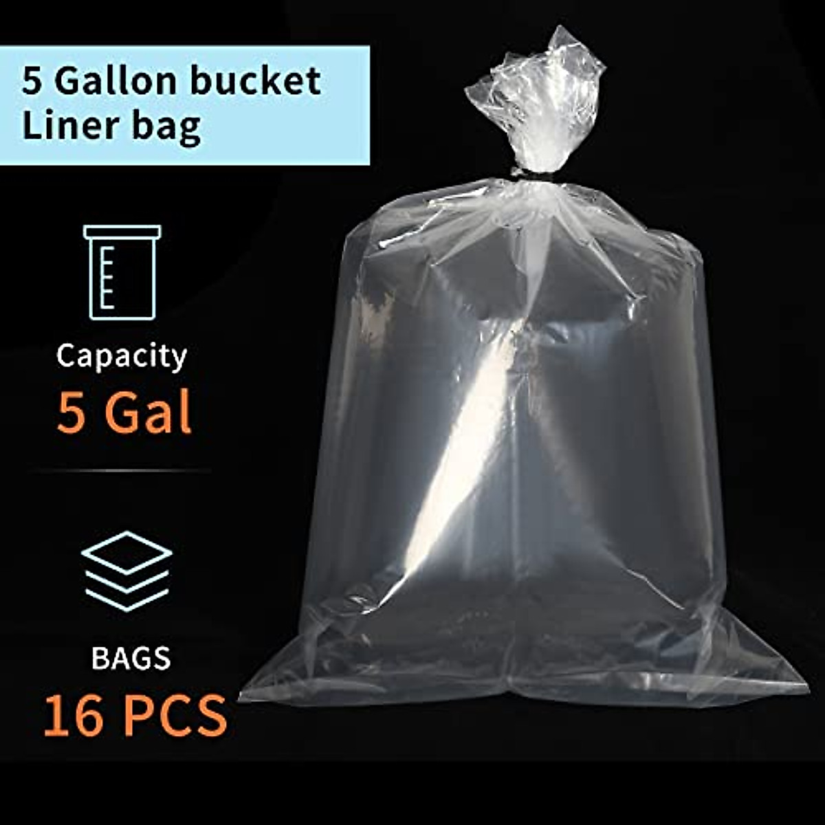 5 Gallon Bucket Liner Bags Brine Bucket Bags for Marinating and Brining Turkey and Poultry Brine Bags Food Grade, BPA Free Safe for Food Storage-16 Bags
