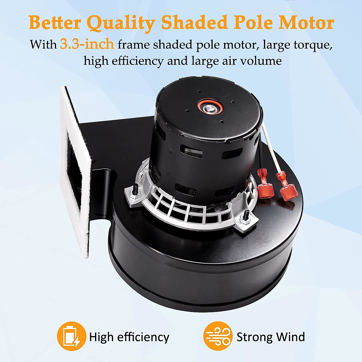 Criditpid Replacement PU-4C442 Convection Blower Fan for Englander 25-PDVC, 55-SHP10 Pellet Stoves, With Housing & Gasket.