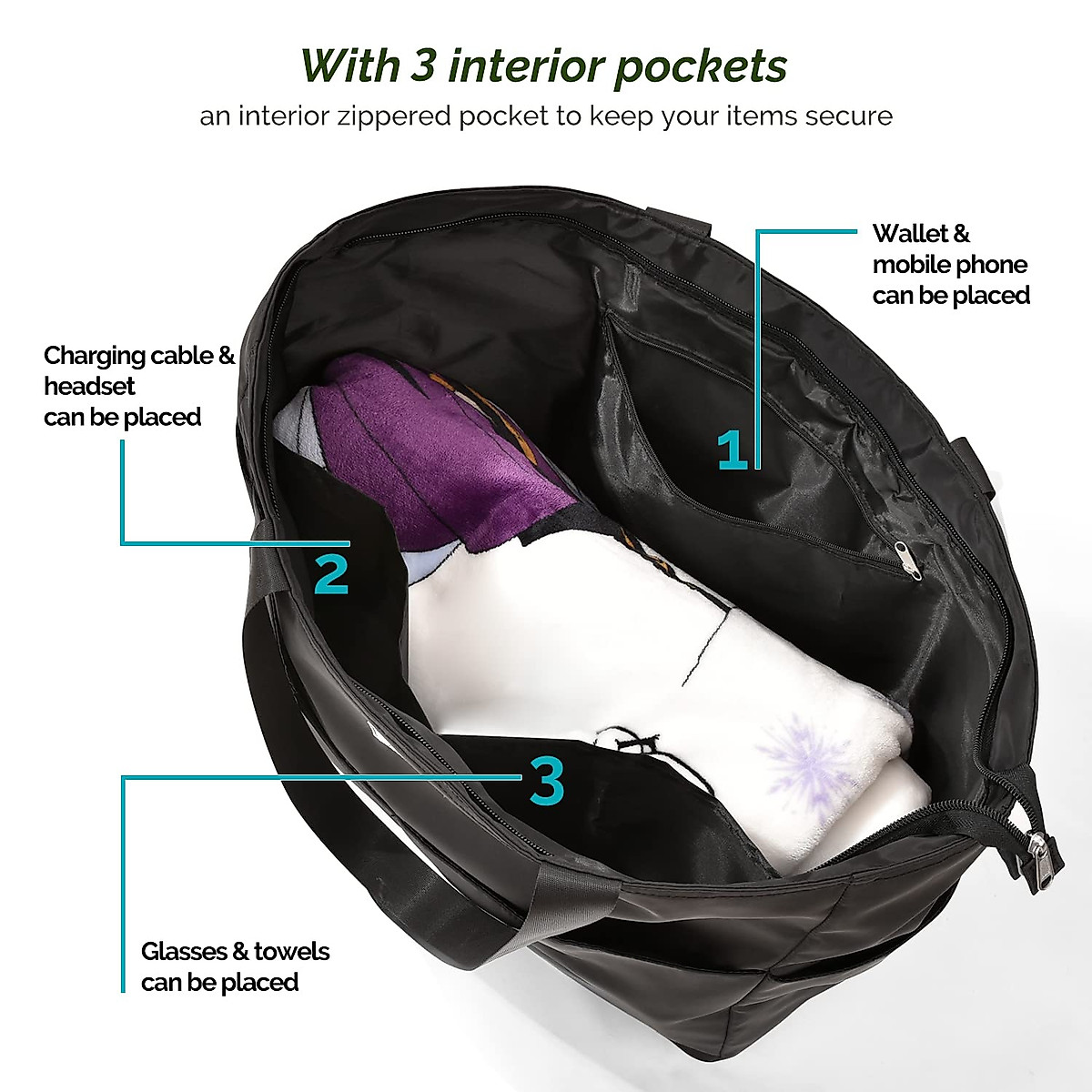 HOMESPON Large Tote Bag Floral Water Resistant Shoulder Bag Reusable Sandproof Grocery Bag Travel Oversized Pockets Beach Bag for Pool Gym Beach Daily Bags