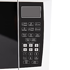 West Bend WBMW92W Microwave Oven 900-Watts Compact with 6 Pre Cooking Settings, Speed Defrost, Electronic Control Panel and Glass Turntable, White