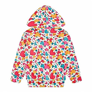 Popshion Baby Girl Jacket Heart Zip up Cute Sweatshirt Kids Warm Coats light Spring Outerwear Toddler Girls Valentine's Day Hoodie 5t