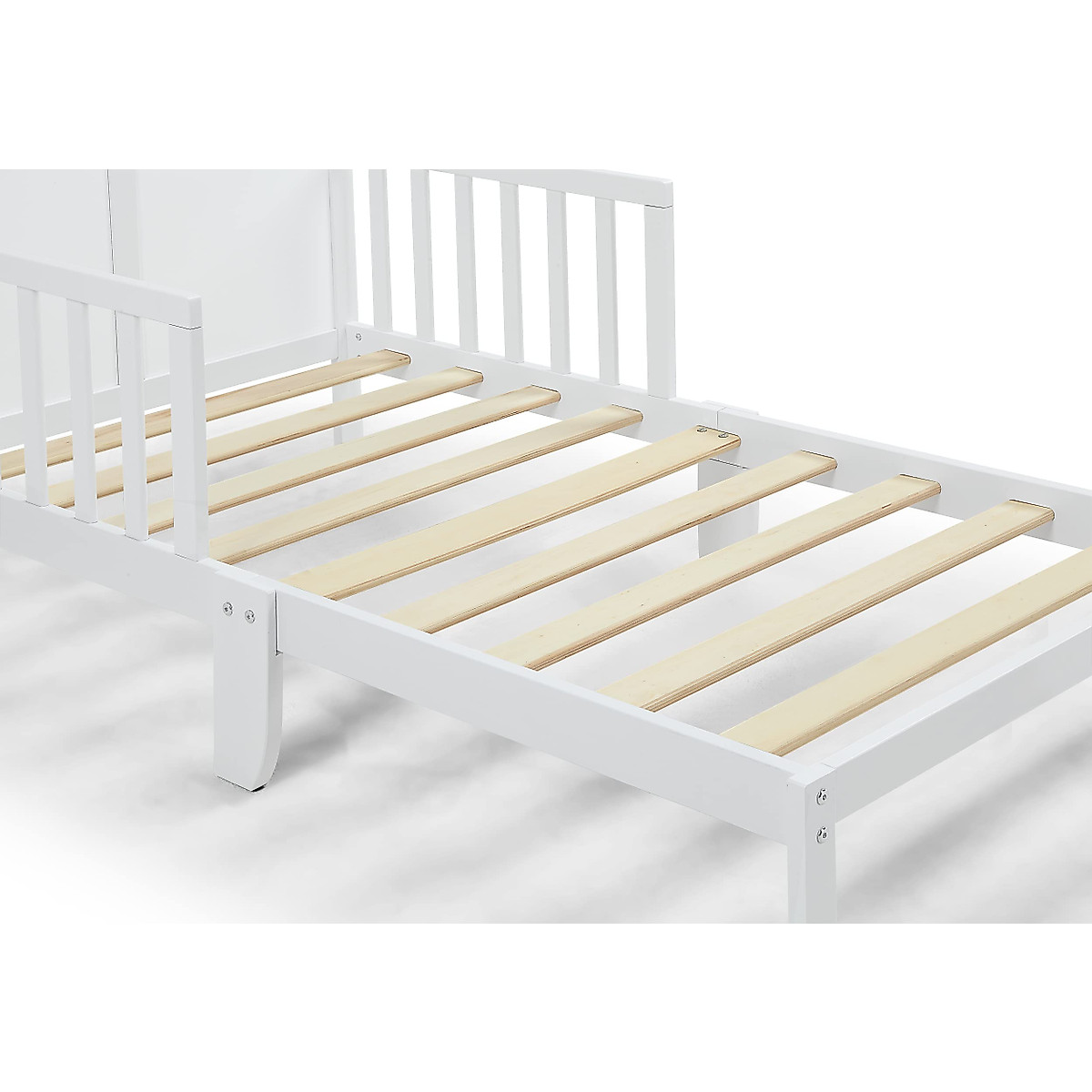 Olive & Opie Birdie Toddler Bed in White and White