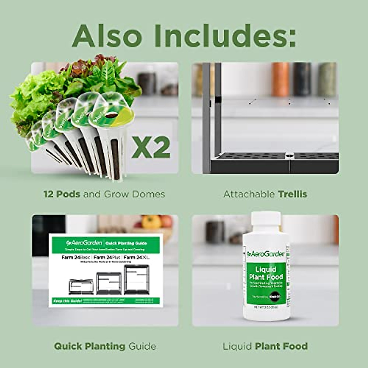 AeroGarden Farm 24XL with Salad Bar Seed Pod Kit - Indoor Garden with LED Grow Light, Black