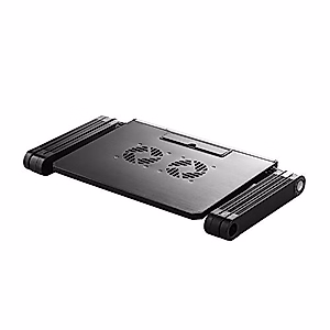 Urban Shop Adjustable Multi Position Folding Sit and Stand Vented Laptop Desk Stand, Black