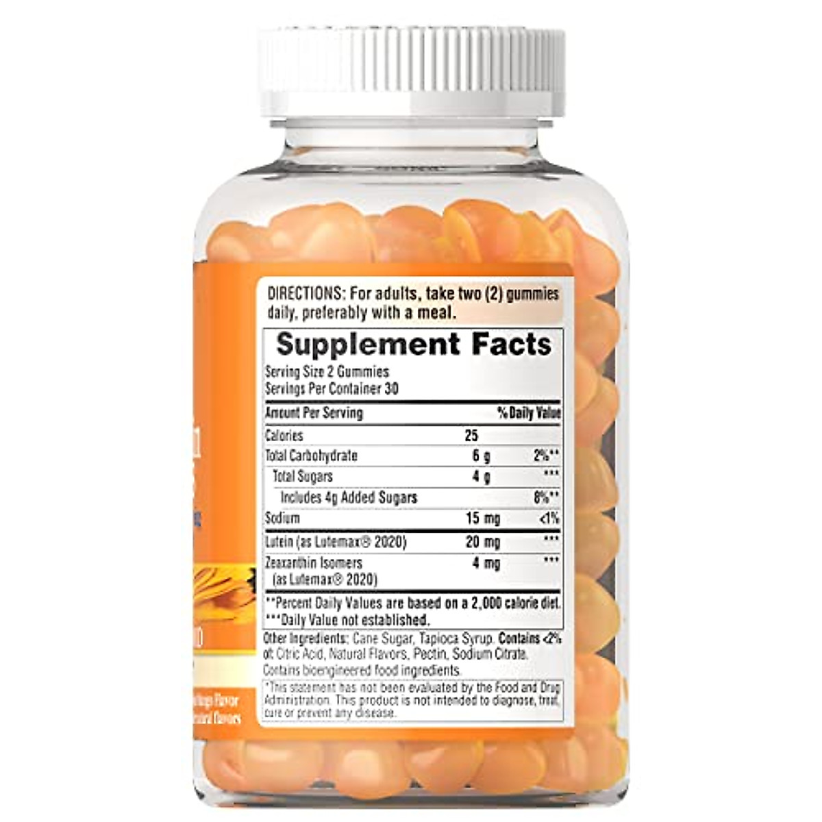 Puritan's Pride Lutein with Zeaxanthin Gummies, Supports Eye Health, 60 Count, White