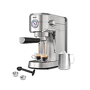 Gevi 20 Bar Compact Professional Espresso Coffee Machine with Milk Frother/Steam Wand for Espresso, Latte and Cappuccino, Stainless Steel, 35 Oz Removable Water Tank (Machine)