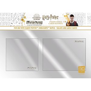 Harry Potter Hogwarts Battle Square and Large Card Sleeves | 80mm x 80mm and 80mm x 105mm Card Protector Sleeves for Harry Potter Deckbuilding Games | Cardsleeve Back Artwork Featuring Hogwarts Crest