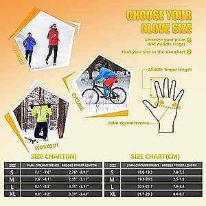 ihuan Winter Gloves for Men Women - Cold Weather Gloves for Running Cycling, Waterproof Snow Warm Gloves Touchscreen Finger (Black, Small)