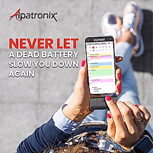 Alpatronix Mini Portable Charger for iPhone 5000mAh LCD Display Ultra-Compact Battery Fast Charging Power Bank Compatible with All iPhones, AirPods, and iPads with Carrying Case - PX100 (Black)