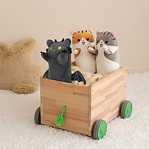 PEACH CAT Long Dragon Cat Plush Pillow Cute Dragon Cat Stuffed Animal for Boys and Girls Black 19.6"