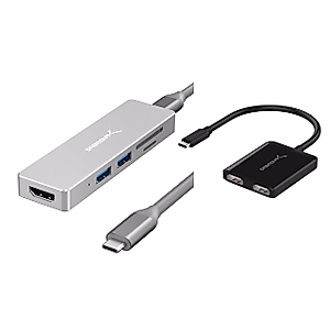 Sabrent 5 in 1 USB C Multi-Port HUB + USB Type-C Dual HDMI Adapter
