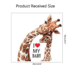 Animal Wall Stickers,Giraffe Wall Decals,Peel and Stick Removable Wall Decor DIY Art Mural Decoration,Jungle Wallpaper for Kids Baby Nursery Kindergarten Boys Girls Bedroom Living Room