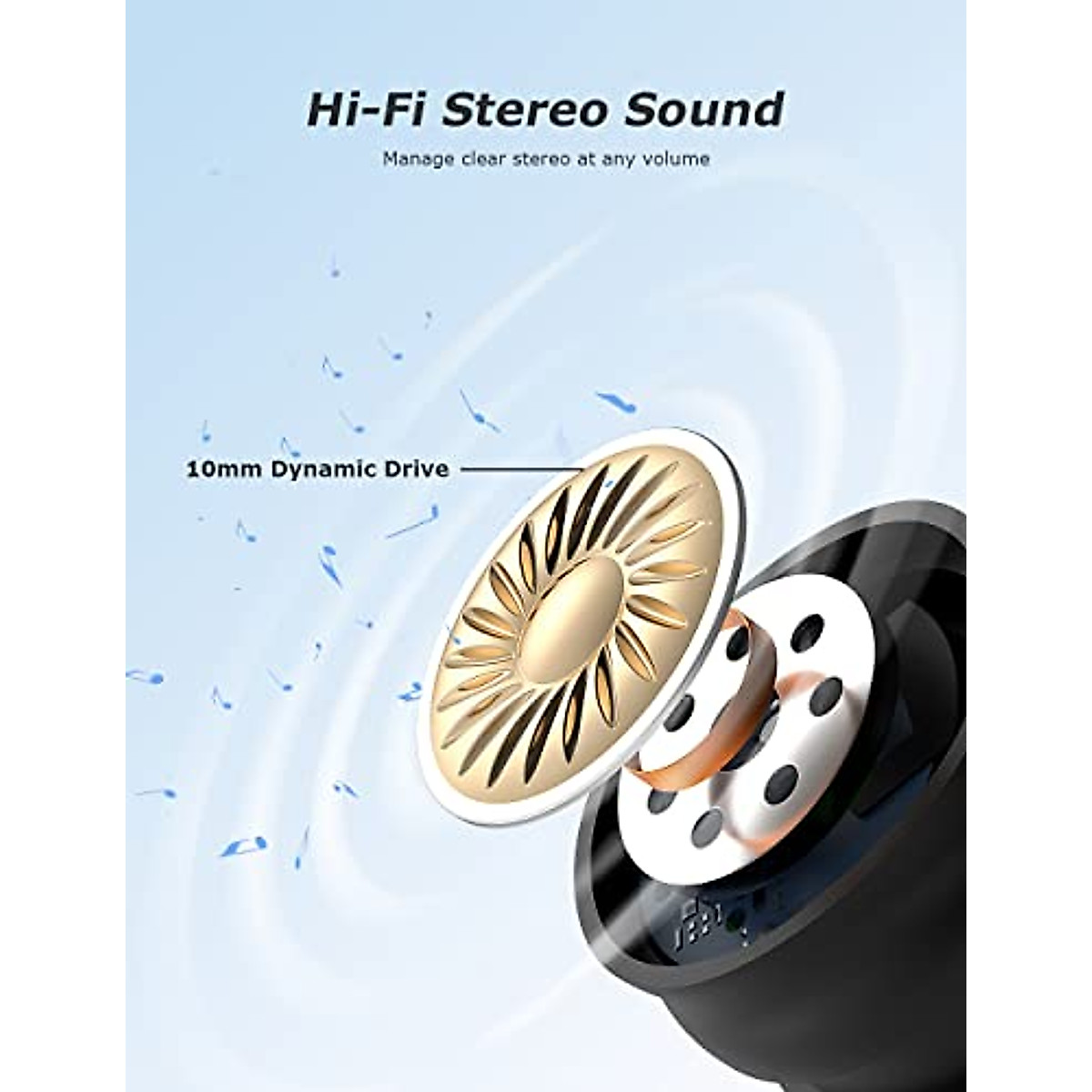 TTQ Wireless Earbuds, Bluetooth Headphones 80Hrs Playtime with Charging Case and Earhooks Over Ear Waterproof Earphones with Mic for Working Sports Running Workout iOS Android TV Phone Laptop