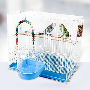 Tfwadmx Bird Cage Bath Parrot Bath Box Accessory Supplies Hanging Bathing Tub for Small Birds Canary Budgies Cockatiel Lovebirds