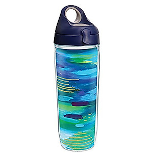 Tervis Etta Vee Made in USA Double Walled Insulated Tumbler Travel Cup Keeps Drinks Cold & Hot, 24oz Water Bottle, Sea of Blue