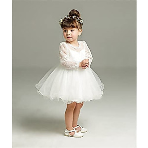 Coozy Baby Girls Dresses Christening Baptism Gowns, Ivory, Size 0-6 Months