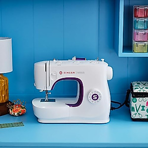 SINGER M3500 Lightweight & Portable Sewing Machine with Accessory Kit | 110 Stitch Applications, LED Light & 1-step Buttonhole | Great for Quilting, Crafts & Mending