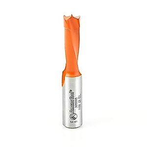 Amana Tool - 305008 Carbide Tipped Brad Pt. Boring Bit L/H 8mm Dia x 57mm Long x 10mm Sh