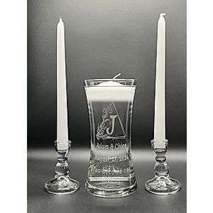 Personalized Floating Candle Unity Set, Perfect for Wedding, Anniversary, or Other Special Keepsake Event. Customize Design, Names, Date, and Saying. Design 3 Pictured