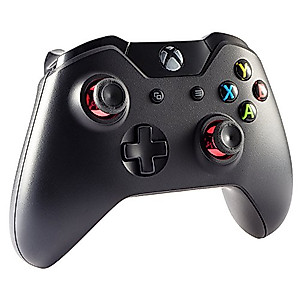 eXtremeRate 10 pcs Rubberized Chrome Red Thumbsticks Analog Sticks Buttons Replacement Parts for Xbox One Standard for Xbox One Elite for Xbox One S/X and for Xbox Series X & S Controller