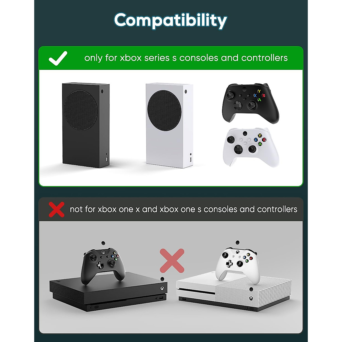 MENEEA Cooling Stand & Charging Station for Xbox Series S with 15 RGB LED Light Modes - Dual Controller Charger & Cooler Fan for Xbox Series S Accessories with 2*1400mAH Batteries and Headphone Hook