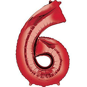 Power Rangers Party Supplies 6th Birthday Unleash the Power Balloon Bouquet Decorations Red Number 6