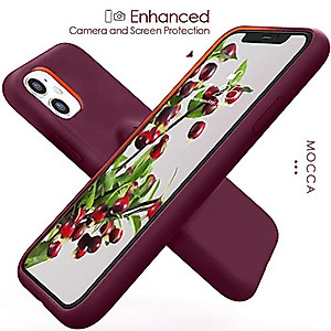 MOCCA for iPhone 11 Case with Ring Kickstand | Super Soft Microfiber Lining | Anti-Scratch Liquid Silicone Shock-Absorbing Case for iPhone 11 - WineRed