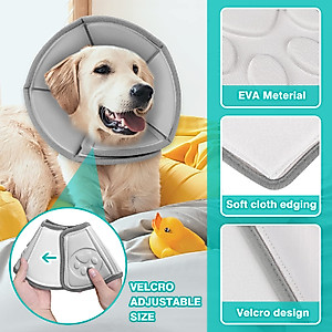 Soft Dog Cone Pet Cone Dog Recovery Collar Cone for Dogs After Surgery,Adjustable Dog Cone Collar for Large Medium Small Dogs Elizabethan Collar (L)